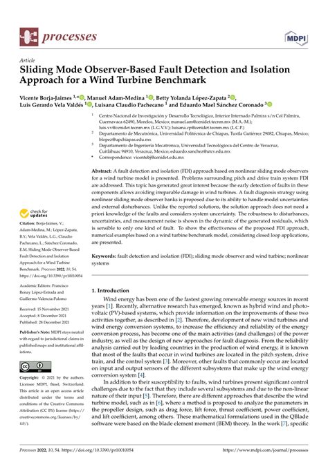 pdf sliding mode observer based fault detection and isolation approach for a wind turbine