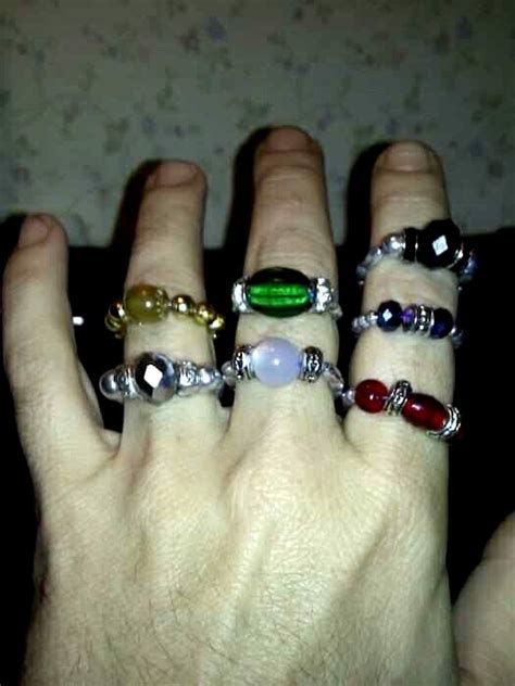 Beaded Stretch Rings Beaded Rings Elastic Rings Stretchy Rings