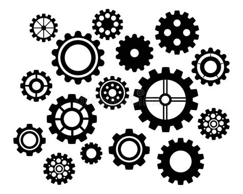 Vector Del Icono De Los Engranajes Stock de ilustración Ilustración