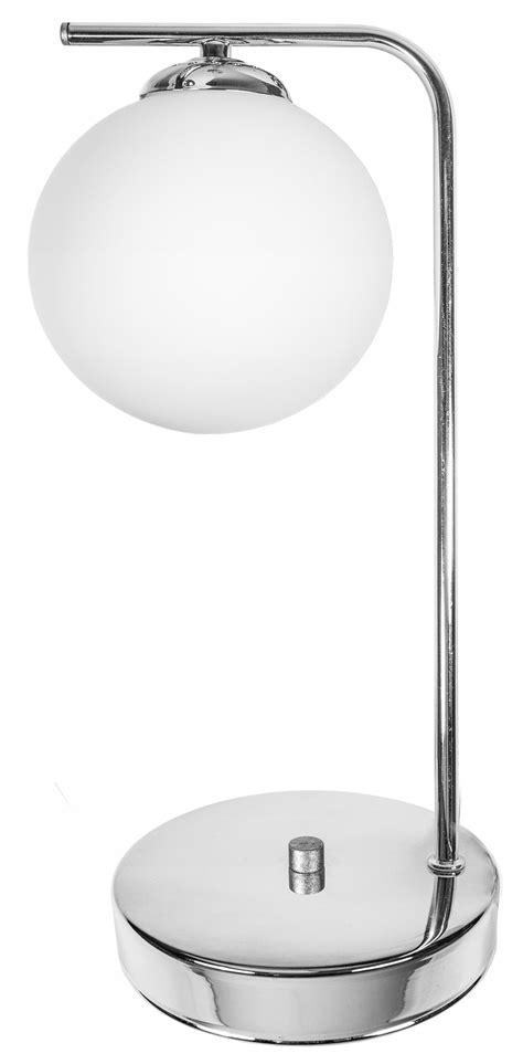 Lampka Nocna Biurkowa Chrom Szklana Kula Loft Led L Ch Cena