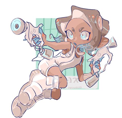 Octoling Player Character Octoling Girl And Agent 8 Splatoon And 2 More Drawn By Fresh8cto