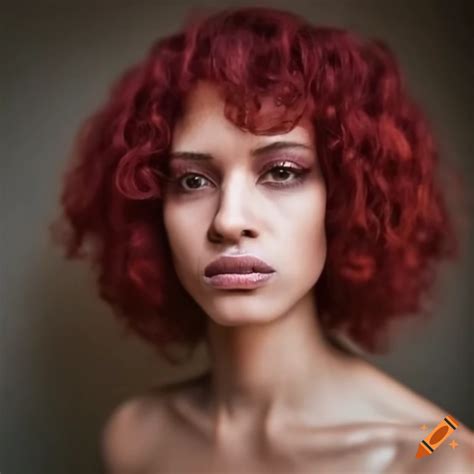 Portrait Of A Brown Skinned Alien Woman With Maroon Hair On Craiyon