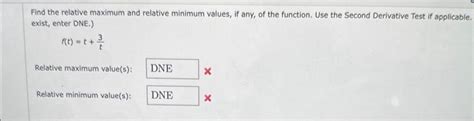 solved find the relative maximum and relative minimum