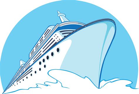 Cruise Ship Vacation Yacht Ocean Liner Cartoon Logo Illustration