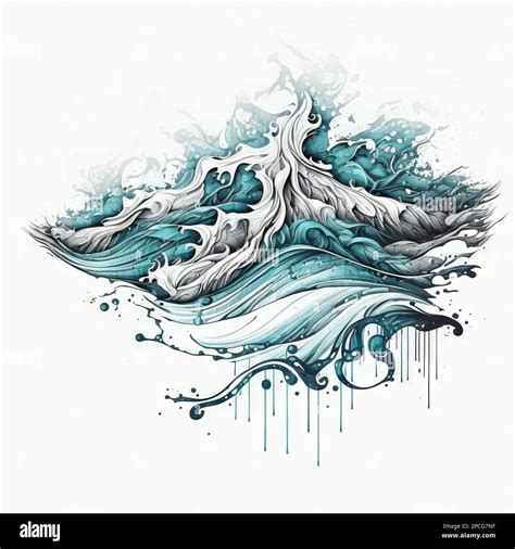 ilustración de la ola azul del océano Fotografía de stock Alamy