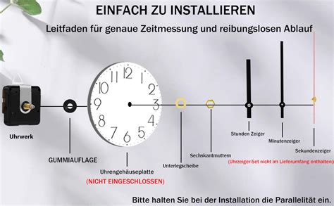 WinTaim Quarz Uhrwerk Super Lautlos Uhrwerk für Wanduhr Langschaft und