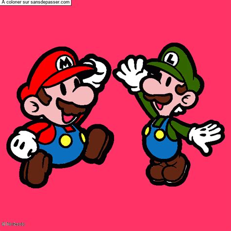 Dessin colorié Coloriage Mario et Luigi par un invité Sans Dépasser