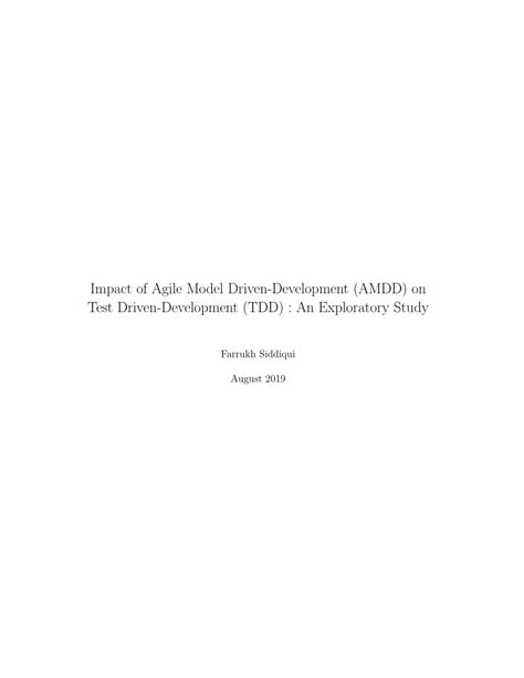 pdf impact of agile model driven development amdd on test driven development tdd an
