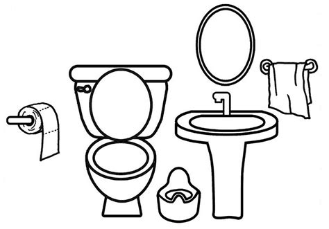 Modern And Clean Bathroom Coloring Page Coloring Pages