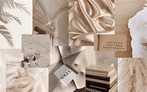 View Beige Vintage Macbook Wallpaper Aesthetic Collage Wallpaper Laptop