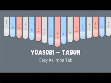 Yoasobi Tabun Easy Kalimba Tab Keylimba Tutorial YouTube