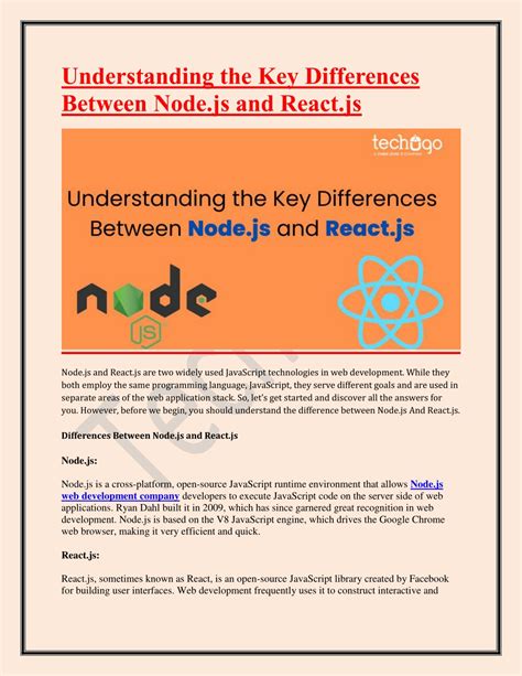 ppt understanding the key differences between node js and react js powerpoint presentation