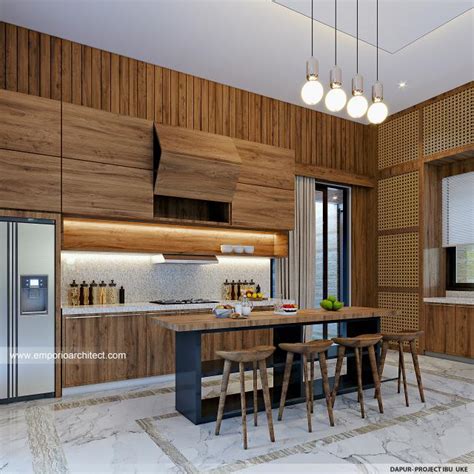 Desain Dapur Rumah Villa Bali 1 Lantai Bapak RDY Di Kalimantan Tengah