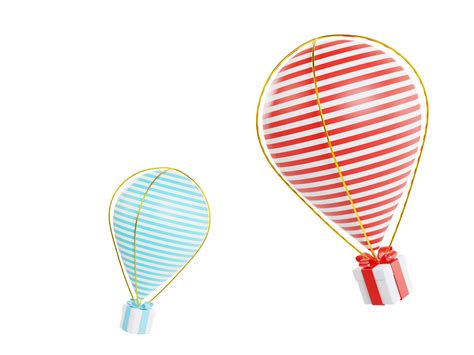 3D Rendering Cartoon Hot Air Balloon Illustration Element 19776737 PNG