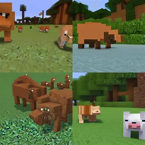 Screenshot Of A Capybara Mob In Minecraft HD Stable Diffusion