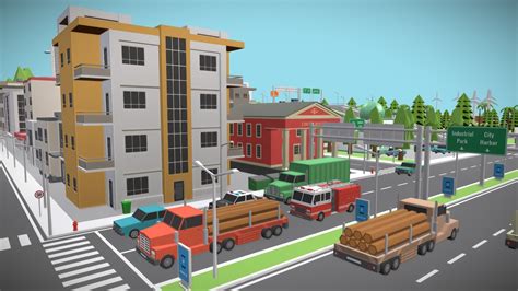 Simplepoly Urban Low Poly City Buy Royalty Free D Model By