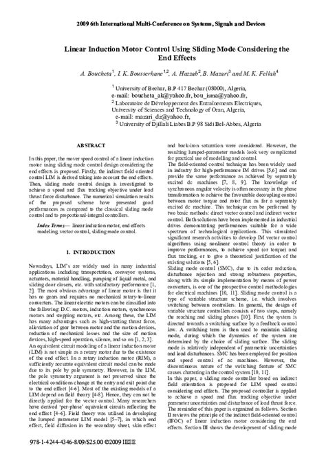 pdf linear induction motor control using sliding mode considering the end effects a hazzab