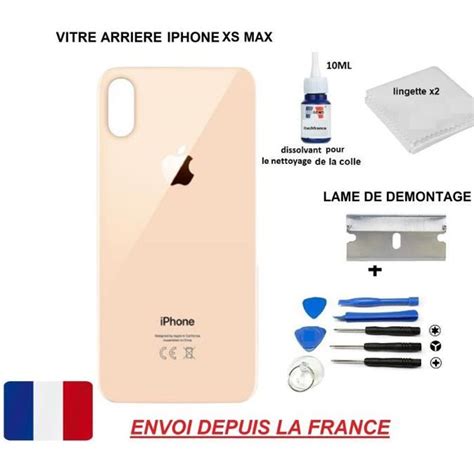 Vitre arrière IPHONE XS MAX 6 5 OR qualité origine en verre coque
