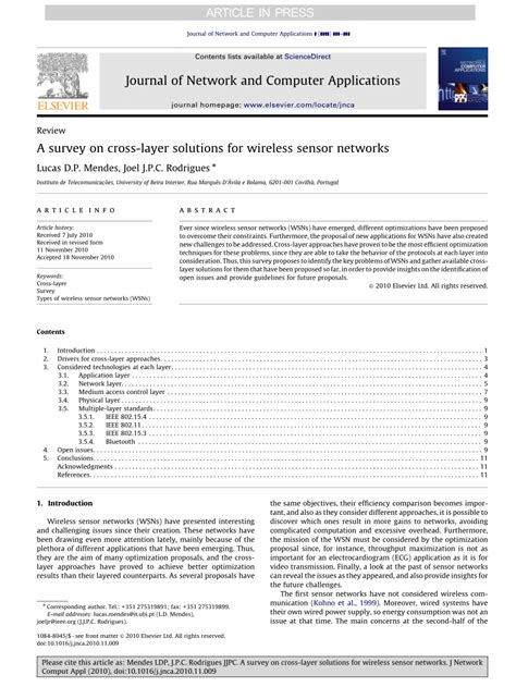 pdf a survey on cross layer solutions for wireless sensor networks
