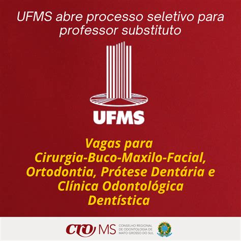 UFMS Abre Processo Seletivo Para Professor Substituto CROMS