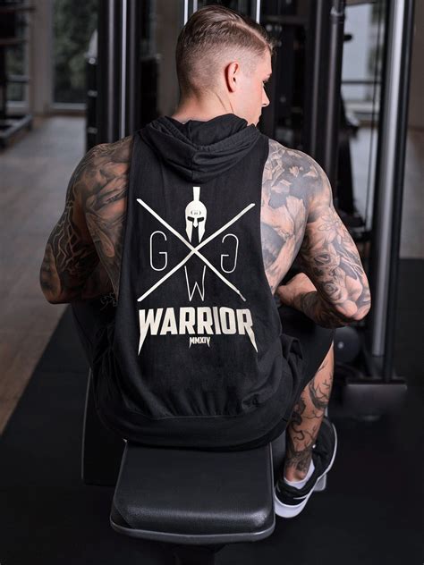 Herren Kapuzen Tank Top Fitness Tank Top Mit Kapuze Schwarze
