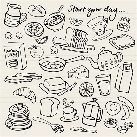 Breakfast Doodle Stock Vector Image By OMW 48660987