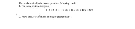 solved use mathematical induction to prove the following
