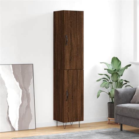 vidaXL Wysoka szafka brązowy dąb 34 5x34x180 cm vidaXL Sklep