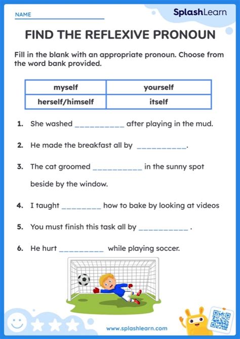 Reflexive Pronouns Fill In The Blanks Worksheet