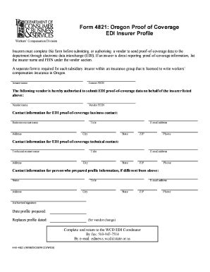 Fillable Online Wcd Oregon Proof Of Insurance Oregon Form Fax Email