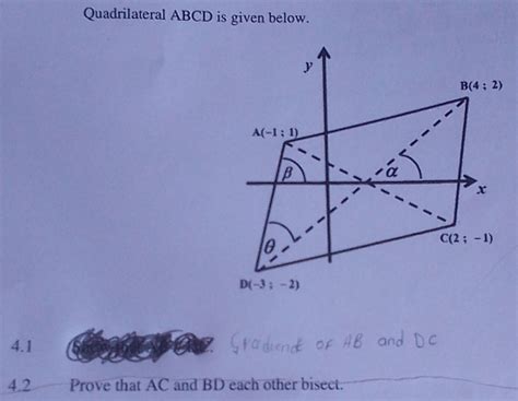 Solved Quadrilateral ABCD Is Given Below 4 1 4 2 Prove That AC And BD