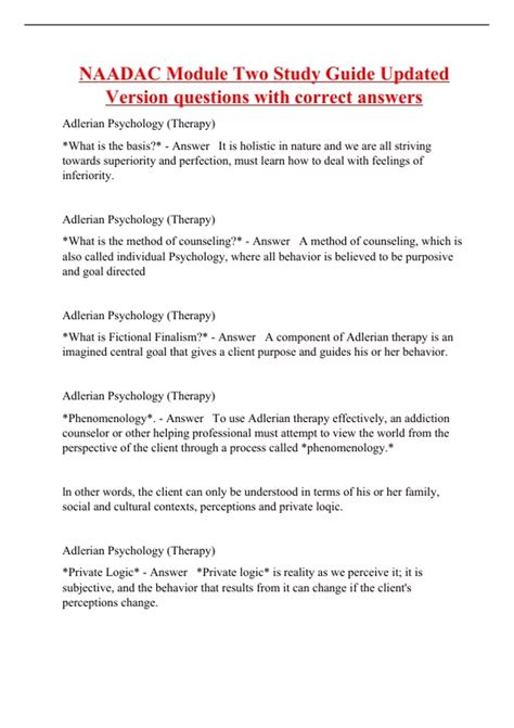 NAADAC Module Two Study Guide Updated Version Questions With Correct