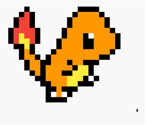 Charmander Pixel Art Free Transparent Clipart Clipartkey