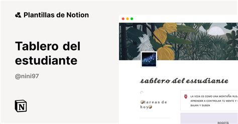 Tablero Del Estudiante Plantilla De Notion