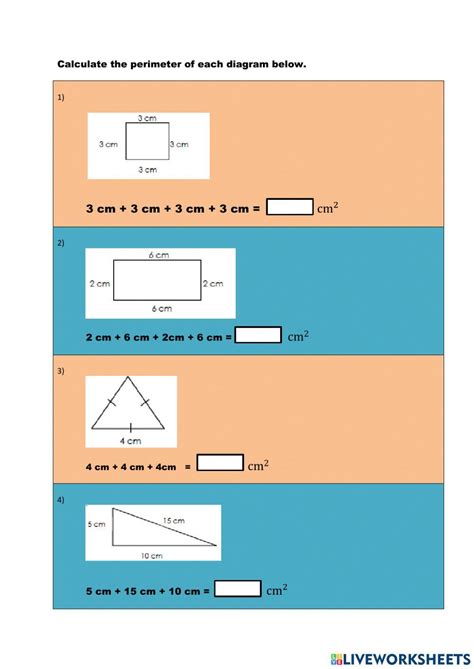 Perimeter Area Volume Worksheet Live Worksheets Worksheets Library