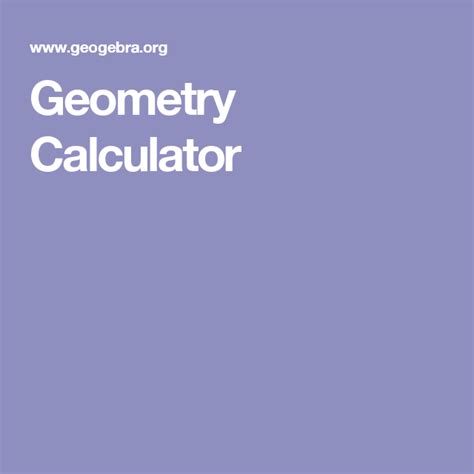 Free Online Geometry Calculator Startbw