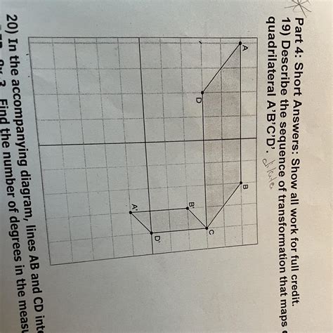 describe the sequence of transformation that maps quadrilateral abcd onto quadrilateral a b c d
