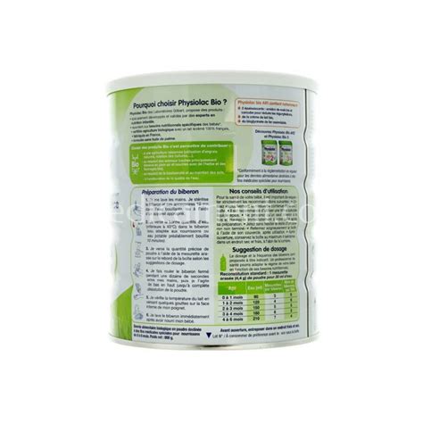 Physiolac Bio 1er âge AR lait infantile bio en poudre 800 g anti