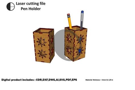 Pen Holder Laser Cutting File