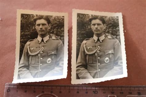 ZWEI TOLLE ALTE Fotos Portrait Eines Soldaten Mit ISA Und