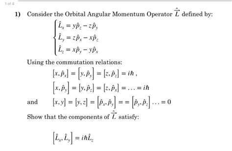 solved 1 of 4 1 consider the orbital angular momentum