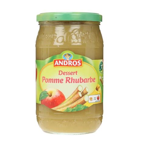 ANDROS Compote Pomme Rhubarbe Bocal 750g Achat Vente Compote ANDROS