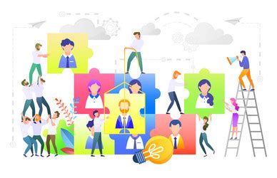 Teambuilding Cartoon Teamwork Vector Images Over