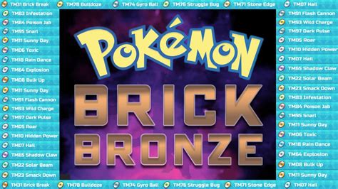 How To Get Every TM in PBF Pokémon Brick Bronze YouTube