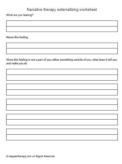 Narrative Therapy Worksheets Bundle Editable Fillable Printable