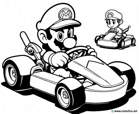 Coloriage de Mario Kart à imprimer à Télécharger ou à Imprimer gratuitement