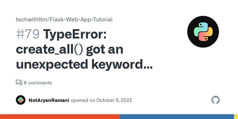TypeError Create All Got An Unexpected Keyword Argument App