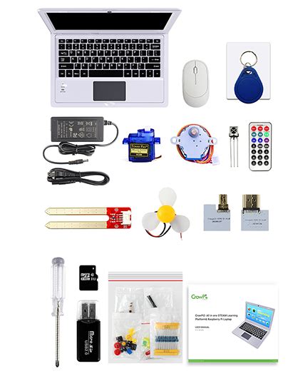 crowpi2 raspberry pi laptop basic kit stříbrný rpishop cz