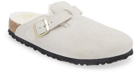Birkenstock Boston Genuine Shearling Lined Clog In White Lyst