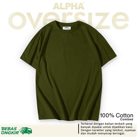 Jual Oversize T Shirt Green Army Kaos Polos Oversized Premium Warna